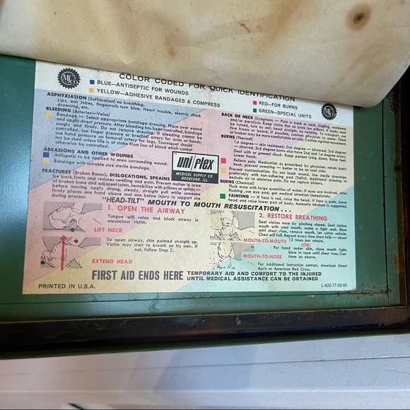 Accents | Vintage Blue Bird Body Co First Aid Kit 196s Metal Carried On ...